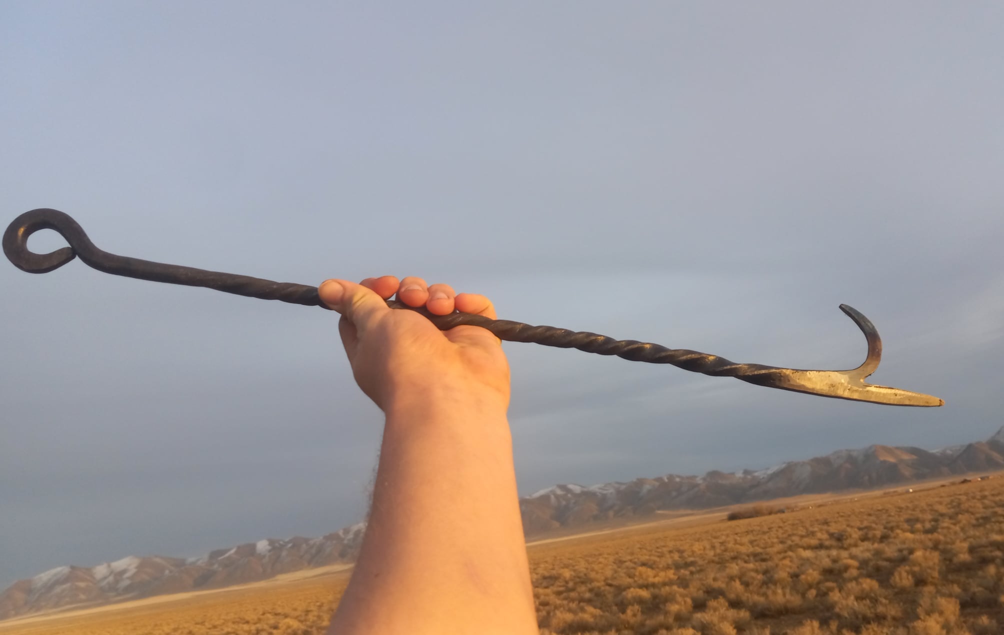 HIGH RANGE Forged Iron Fire Poker | Traditional Hearth Tool