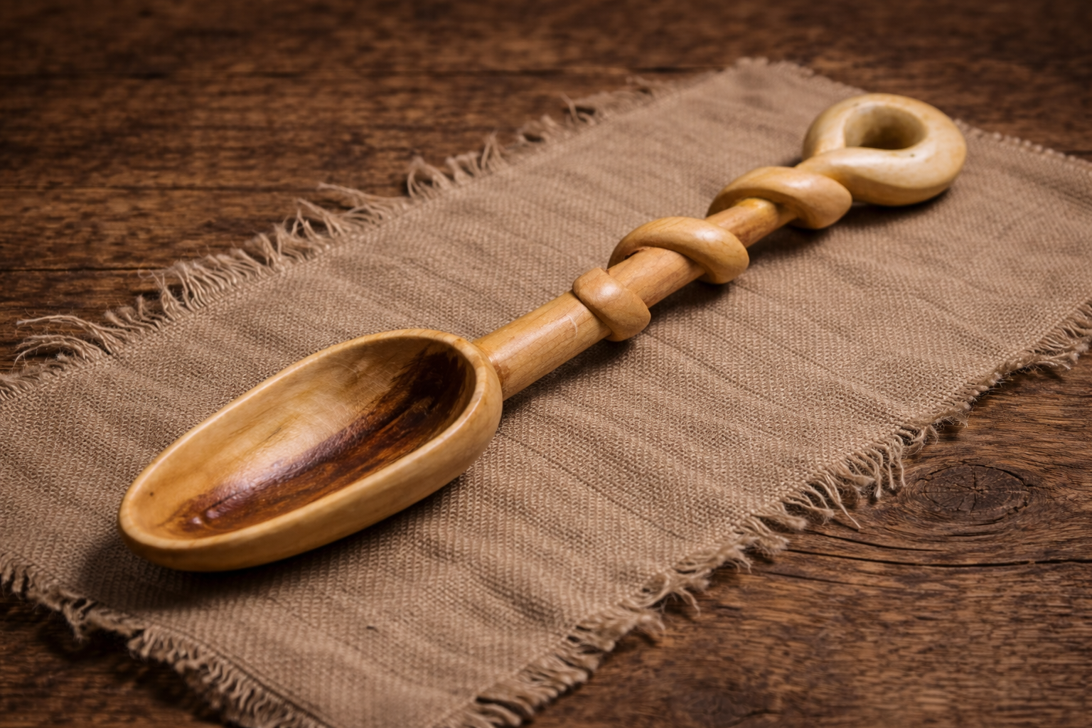 HIGH RANGE Carved Applewood Spoon